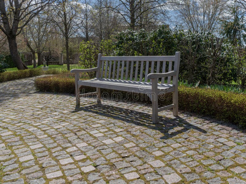 Art Bench in the Morning in Park Stock Photo - Image of natural ...