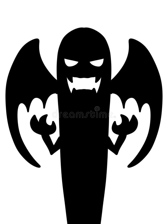 Black Evil Shape on White Background Stock Illustration - Illustration ...