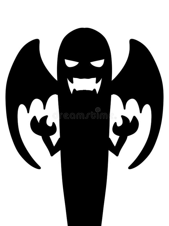 Black Evil Shape on White Background Stock Illustration - Illustration ...