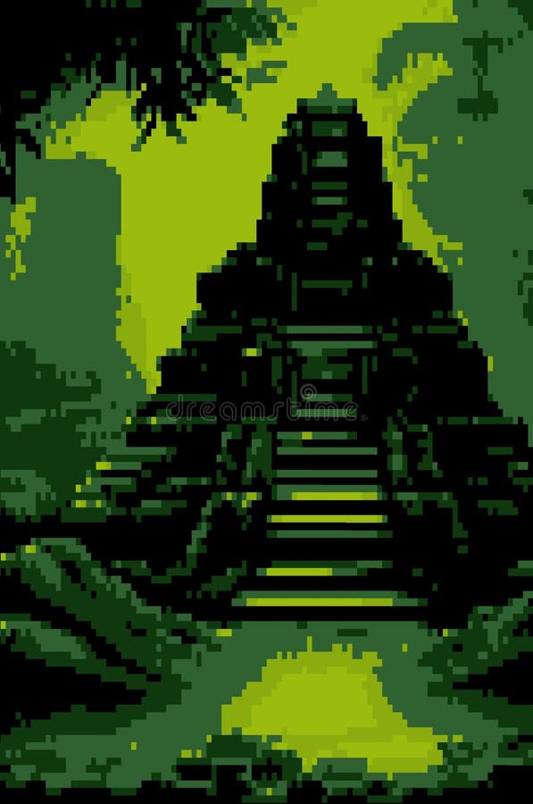 Black and Green Color of Old Temple Stock Illustration - Illustration ...