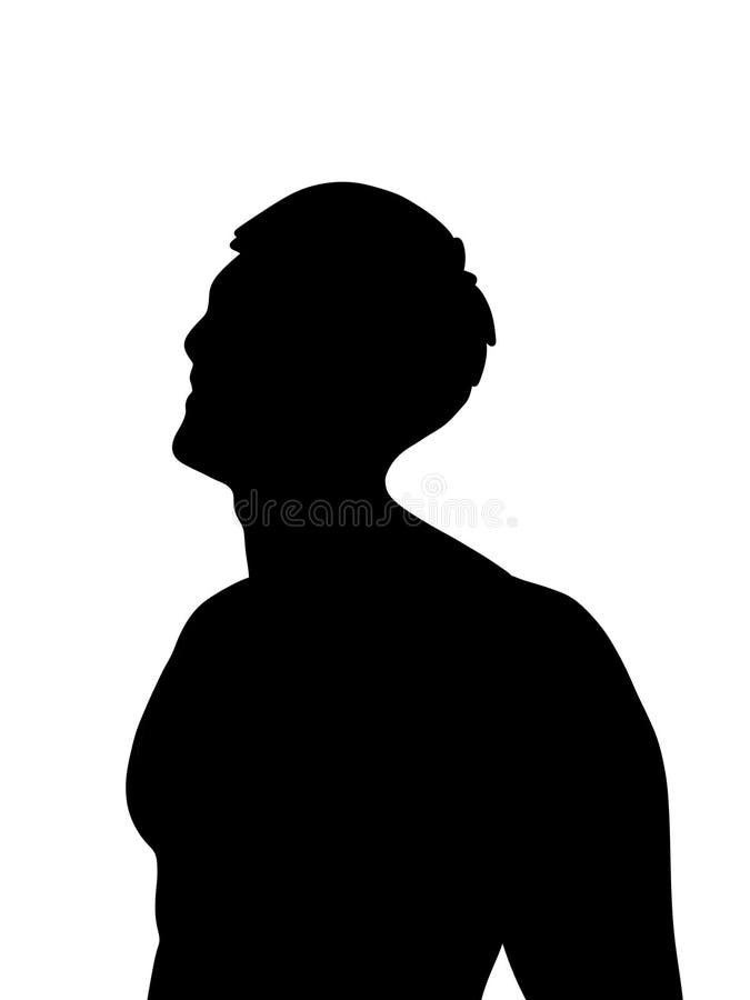 Black Shape Man on White Background Stock Illustration - Illustration ...