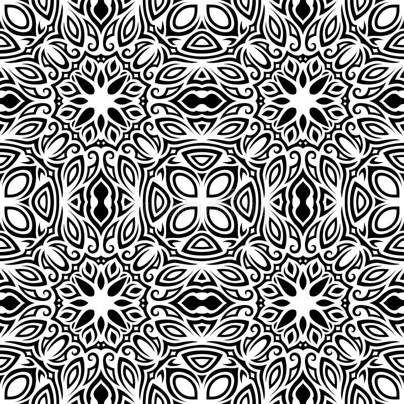 Art with Black Square Tribal Tile Pattern Stock Vector - Illustration ...