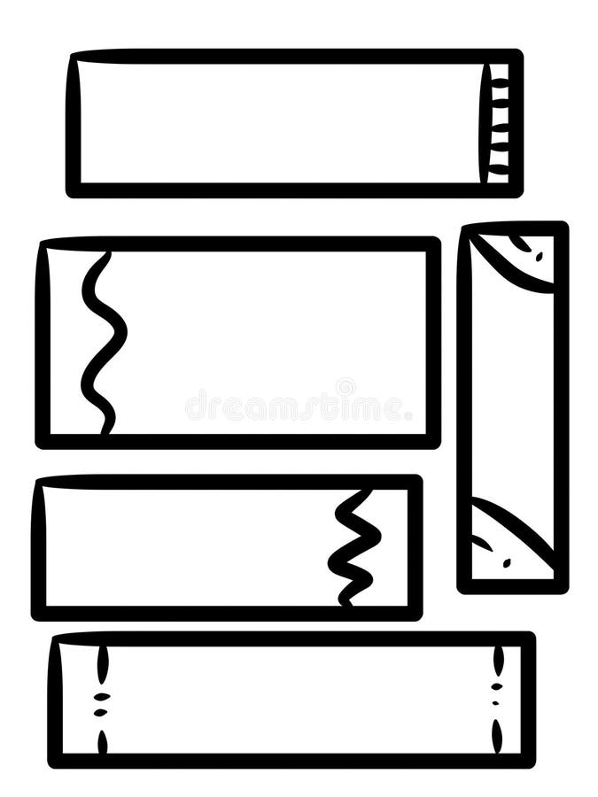 Black and White of Banner Tab Background Stock Illustration ...