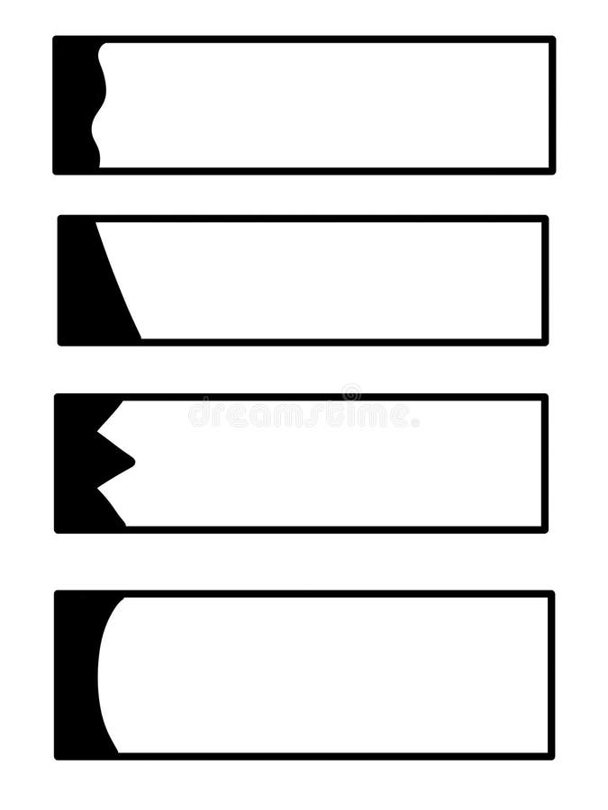 Black and White of Banner Tab Background Stock Illustration ...