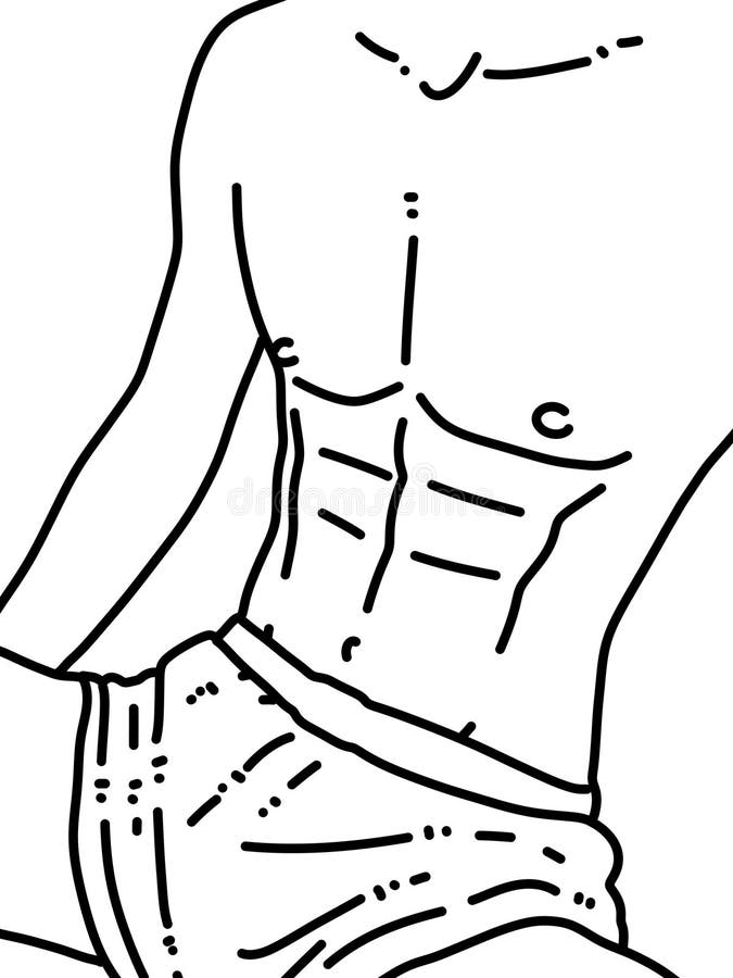 Black and White of Body Man Cartoon for Coloring Stock Illustration ...