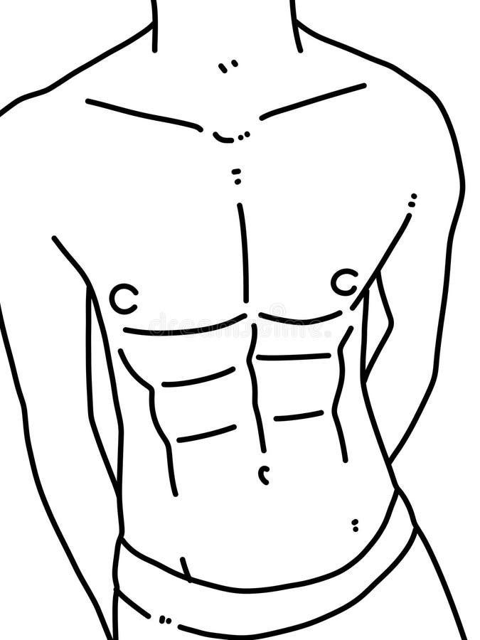 Black and White of Body Man Cartoon for Coloring Stock Illustration ...