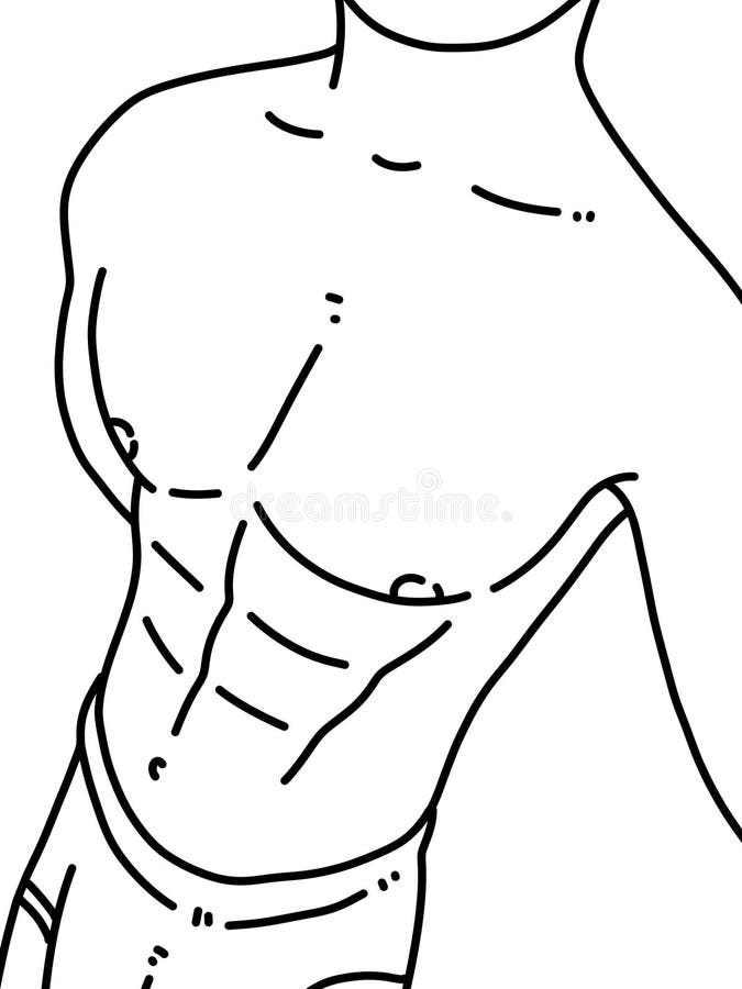 Black and White of Body Man Cartoon for Coloring Stock Illustration ...