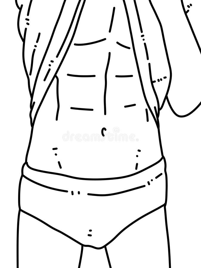 Black and White of Body Man Cartoon for Coloring Stock Illustration ...