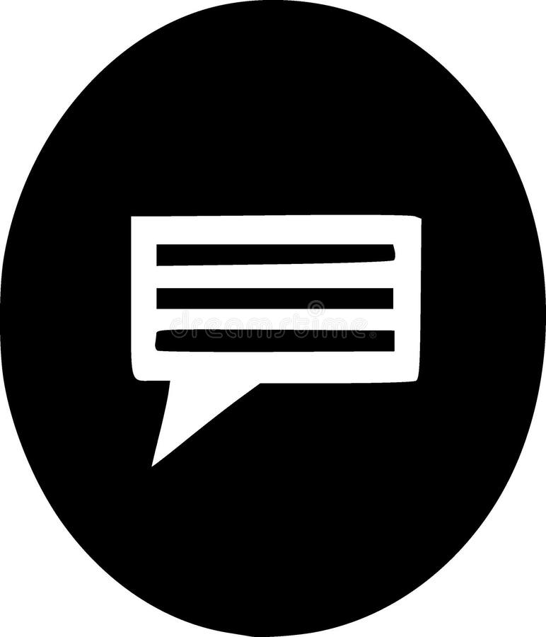 Black and White of Chat Bubble Icon, Illustration Stock Illustration ...
