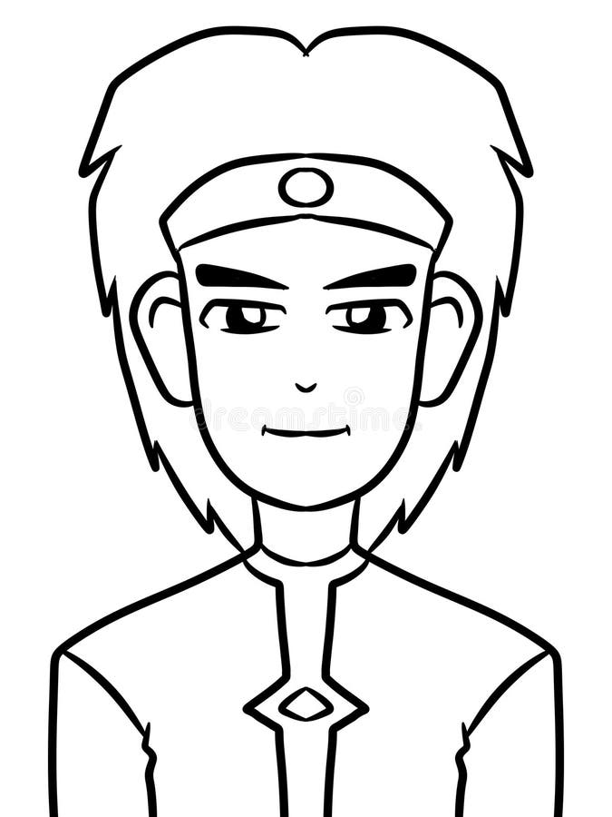 Black and White of Cute Man for Coloring Stock Illustration ...