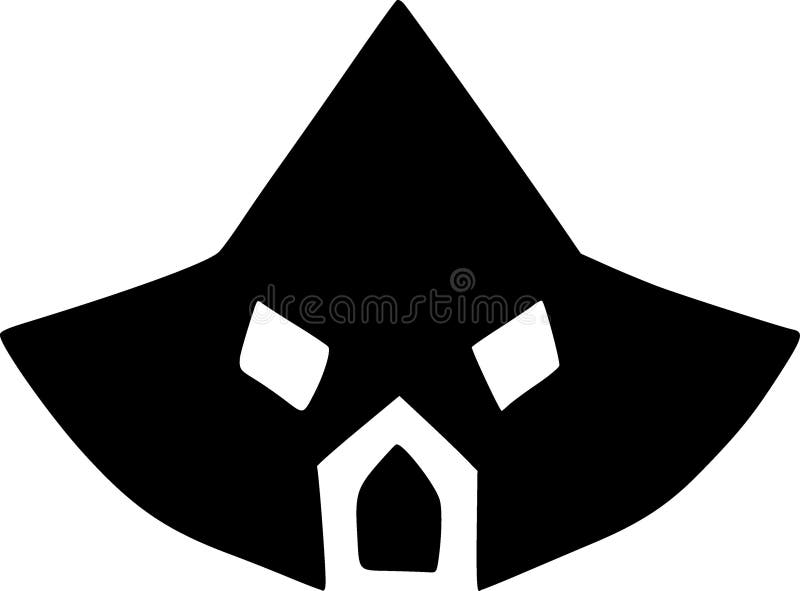 Black and White of Evil Monster Icon Stock Illustration - Illustration ...