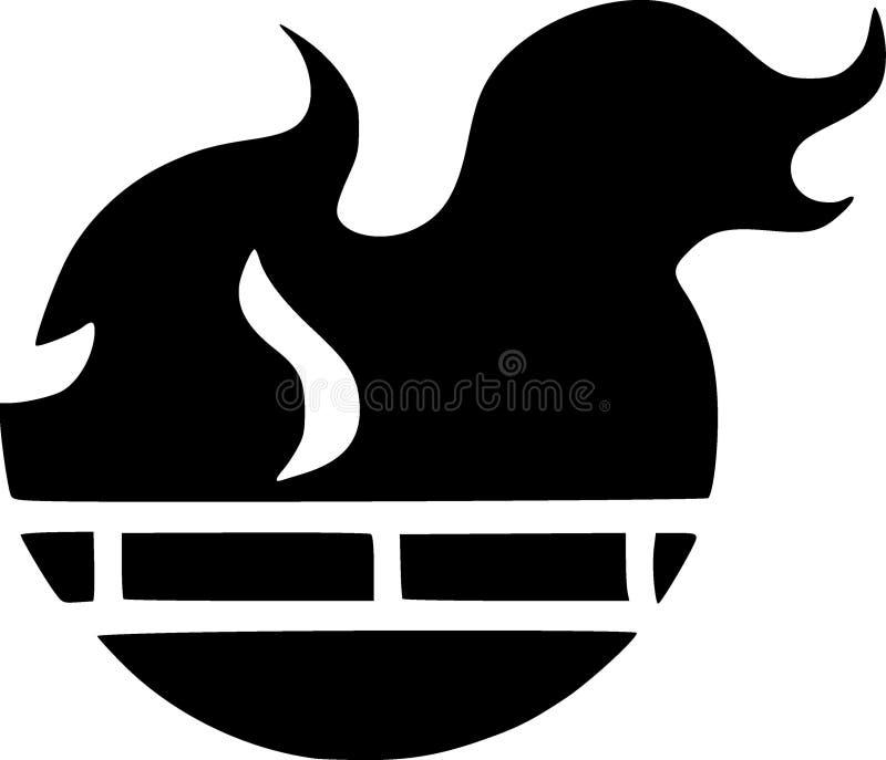 Black and White of Fire Icon Stock Illustration - Illustration of ...