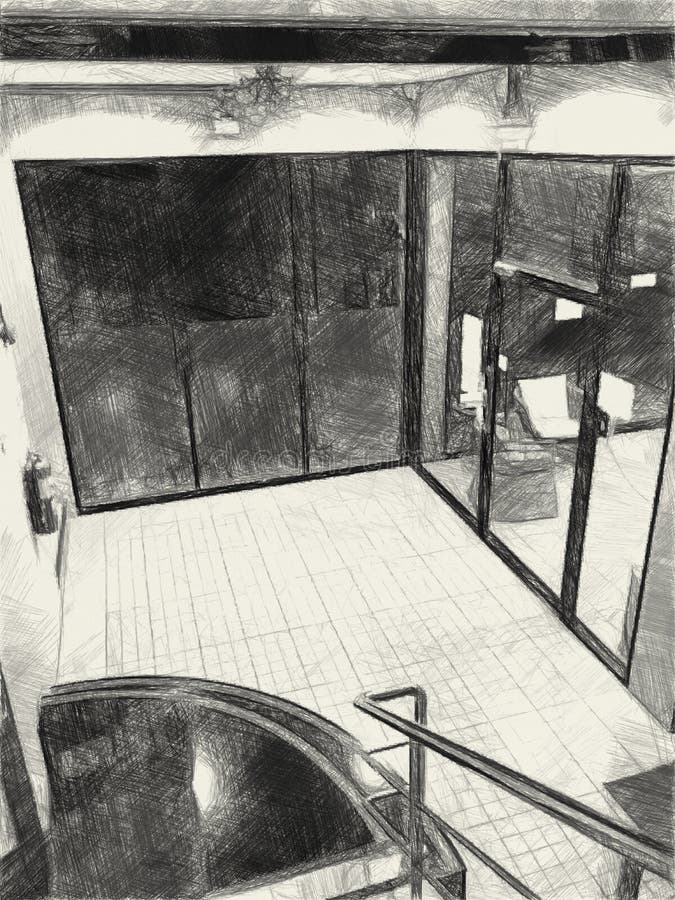 Black and White of Home Background Stock Illustration - Illustration of ...