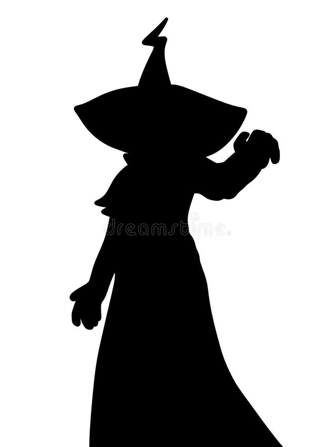 Black and White of Witch Shape Stock Illustration - Illustration of ...