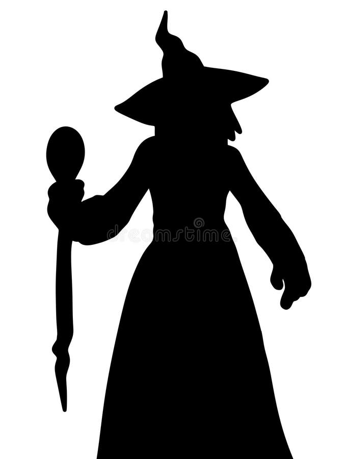 Black and White of Witch Shape Stock Illustration - Illustration of ...