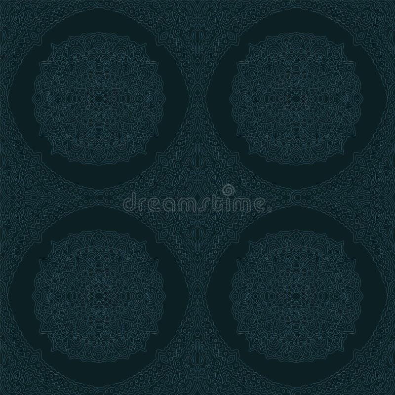 Art with Blue Abstract Linear Eastern Pattern Stock Vector ...