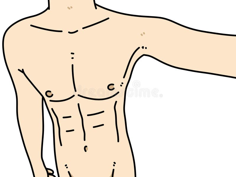 Body Man Cartoon on Yellow Background Stock Illustration - Illustration ...
