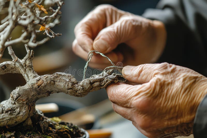Art of Bonsai Wire Shaping stock illustration. Illustration of ...