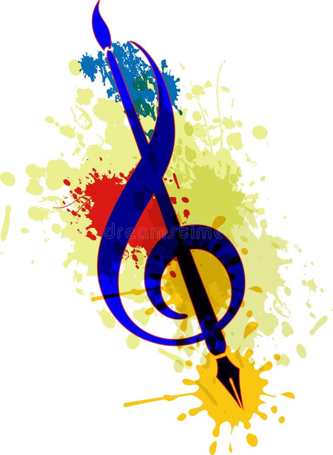 Art Brush and Music stock vector. Illustration of canvas - 79536942