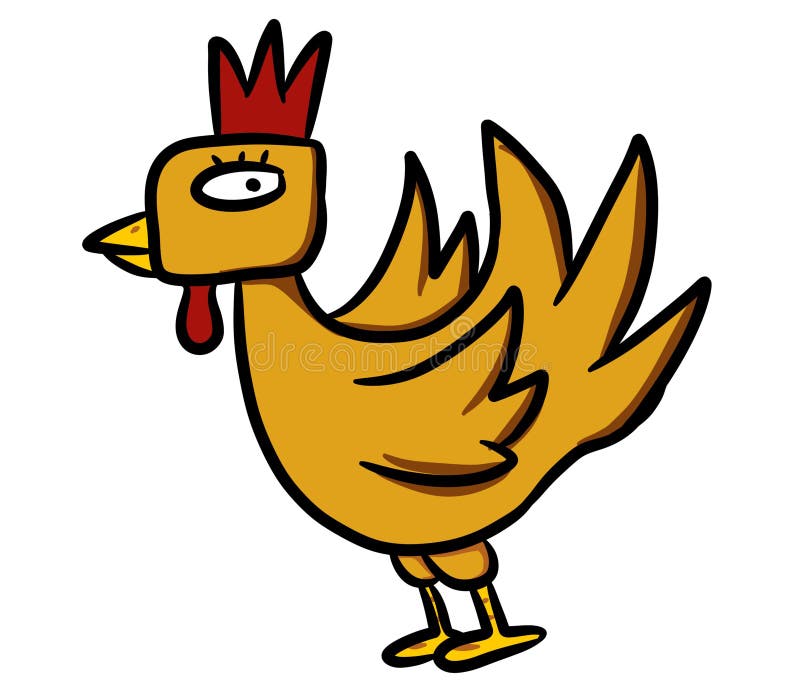 Cartoon Chicken on White Background Stock Illustration - Illustration ...