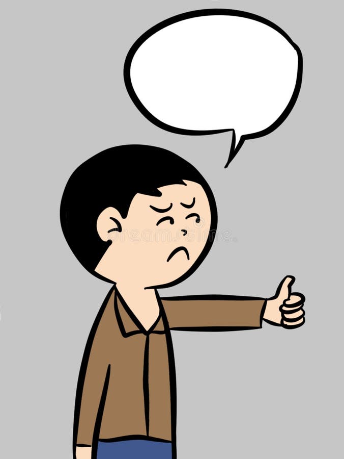 Cartoon Cute Man and Text Box Stock Illustration - Illustration of ...