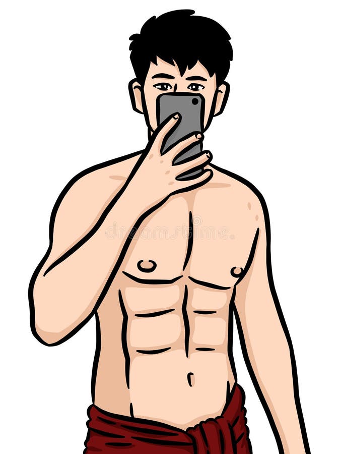 Cartoon Cute Man on White Background Stock Illustration - Illustration ...