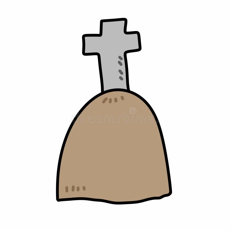 Close Up Cartoon Doodle Old Gravestone Stock Illustration ...