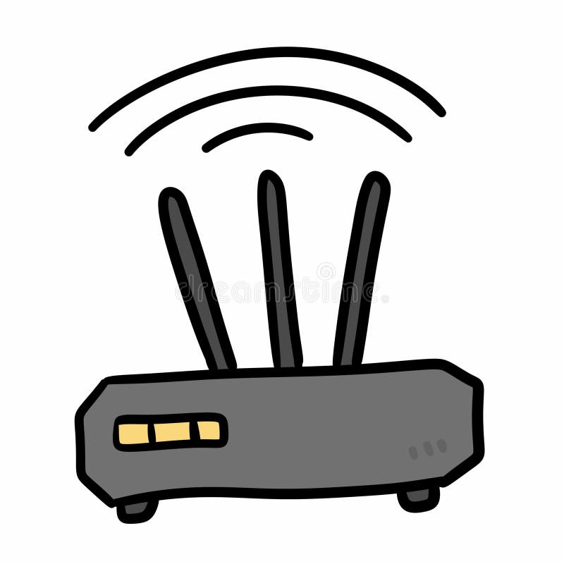Cartoon Router Internet Connection Modem Stock Vector - Illustration of ...