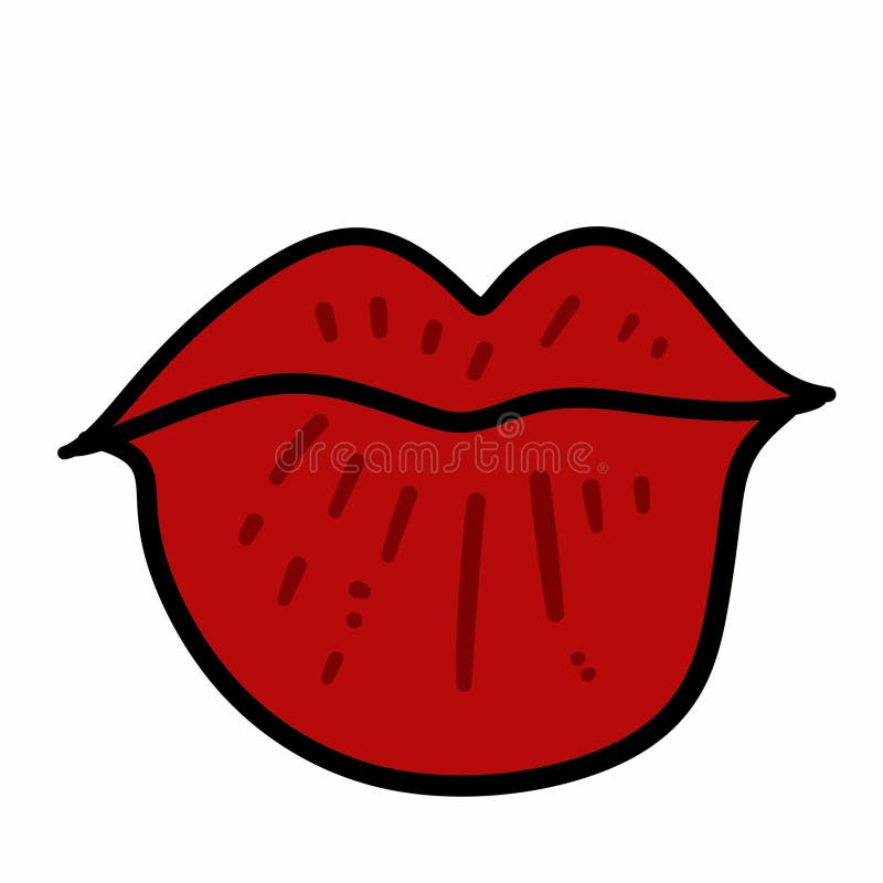 Cartoon icon of the lips stock illustration. Illustration of mark ...