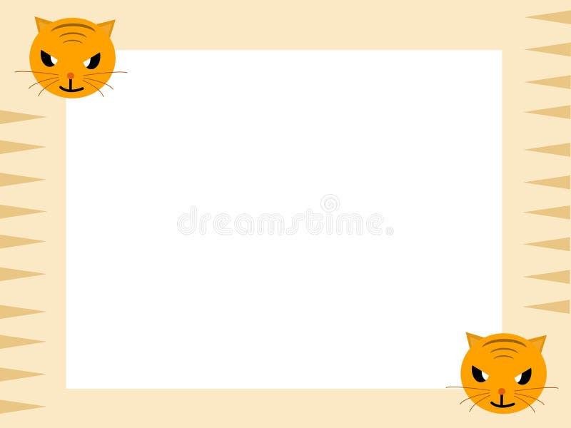 Cat Cartoon Frame Background Stock Illustration - Illustration of ...