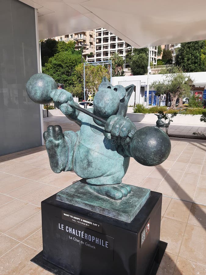 Art Cat Monaco Sculpture Ville Photo éditorial - Image du stationnement ...