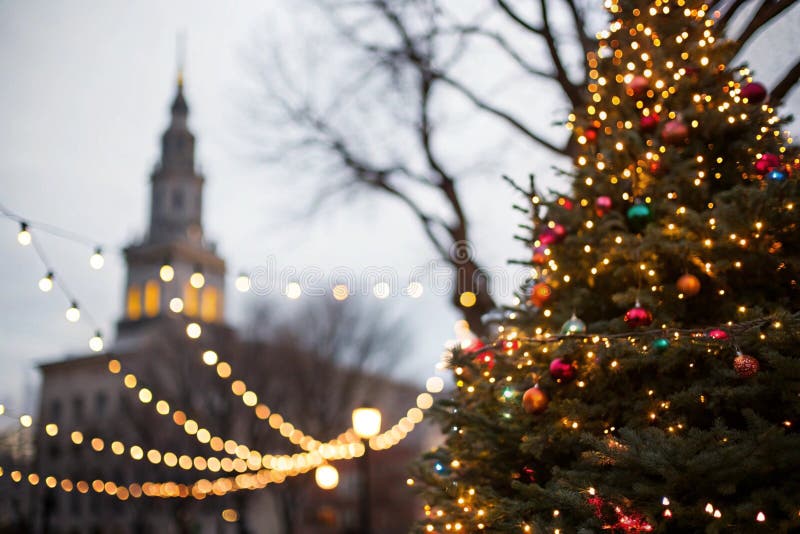 Art Christmas Tree Light Background Stock Illustration - Illustration ...