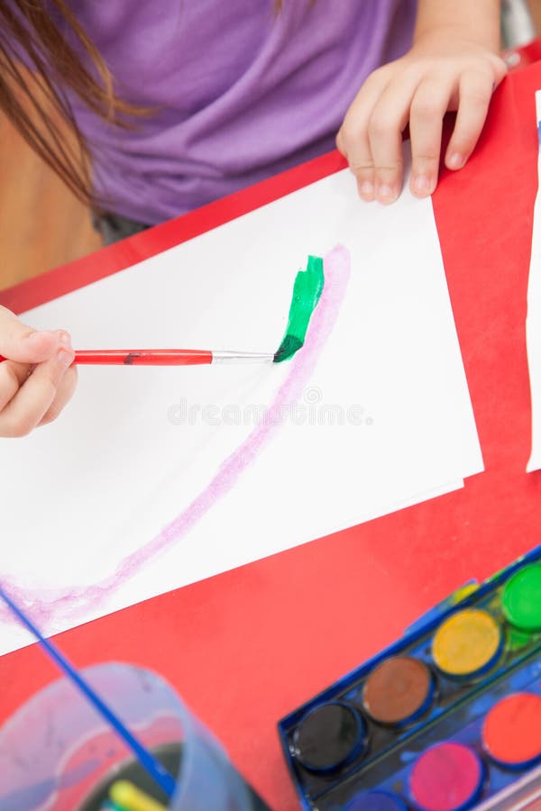 Art class in kindergarten stock image. Image of paper - 66721117