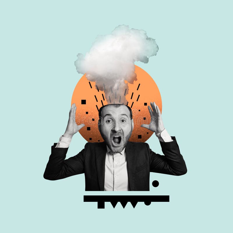 Emotional Explosion, Overwork, Concept. Stock Image - Image of abuse ...