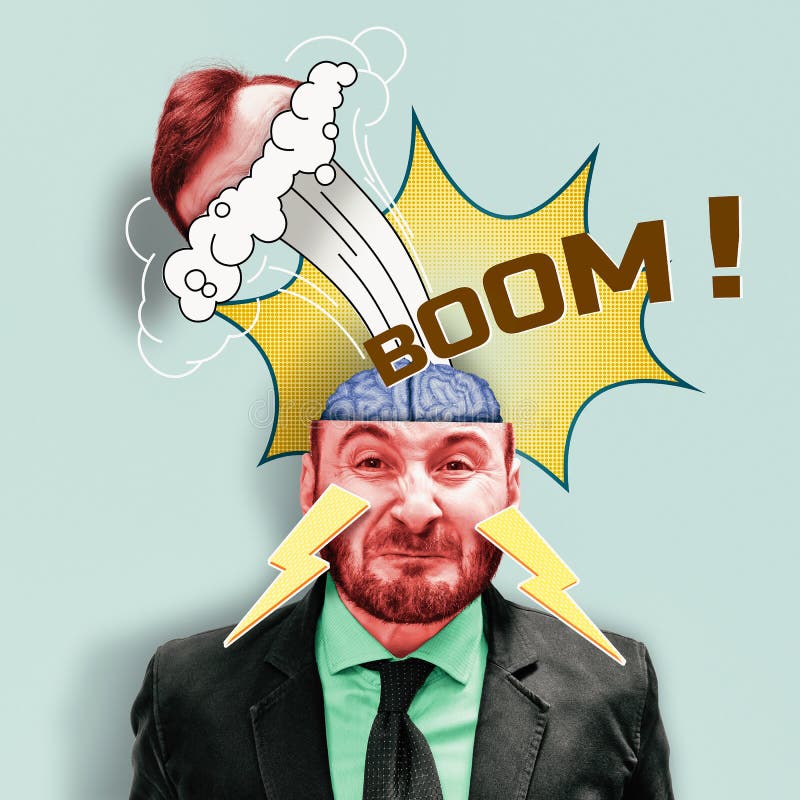 Emotional Explosion, Overwork, Concept. Stock Photo - Image of ...