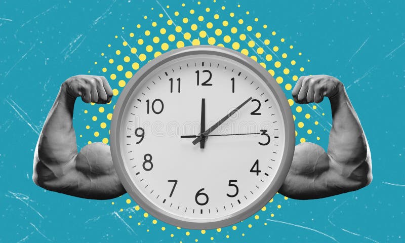 Art Collage, Clocks and Strong Hands Stock Photo - Image of deadline ...