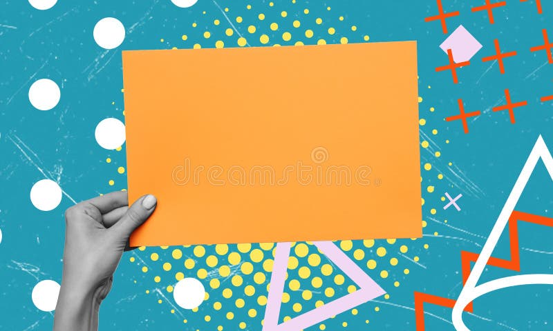 Art Collage, Hand and Message on Paper Stock Photo - Image of abstract ...