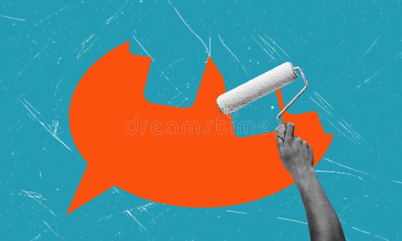 Art Collage, Message Bubble, and Painter Stock Illustration ...