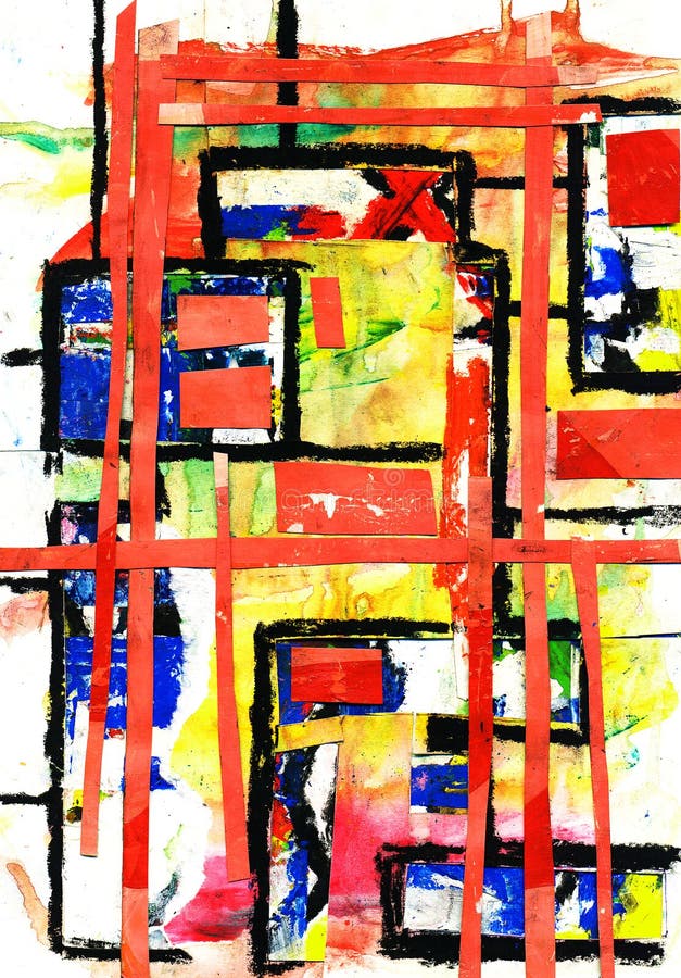 Art and Collage Paint and Abstract and Color Stock Illustration ...