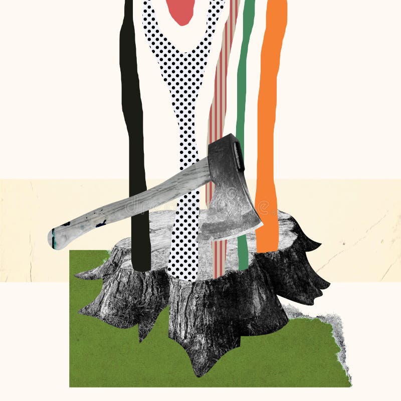 Creative Art Collage on the Theme of Ecology and Deforestation Stock ...