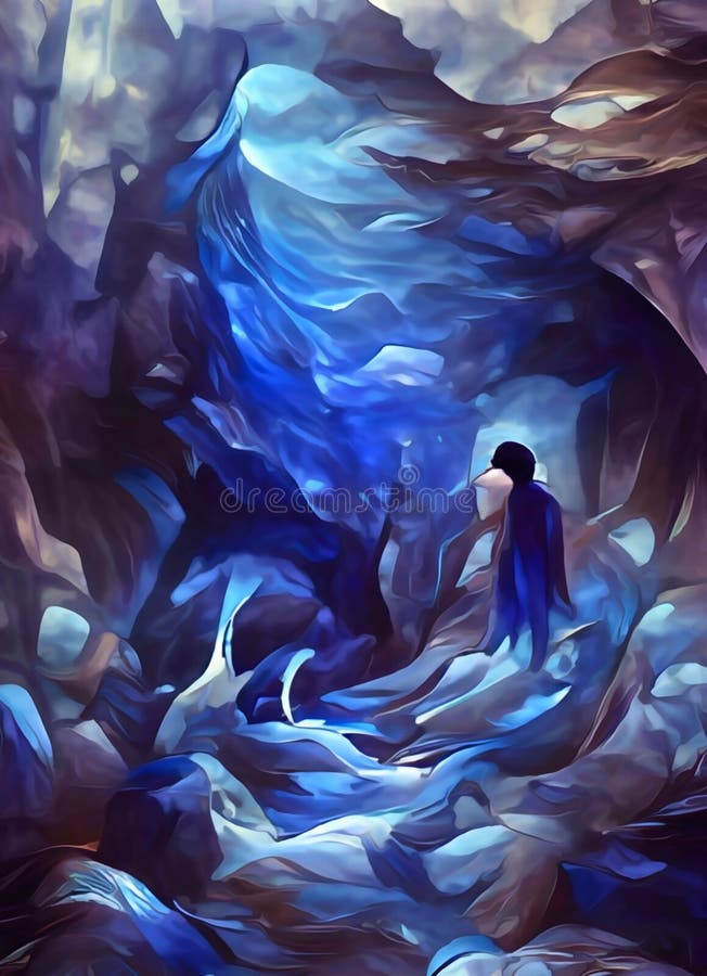Color of Blue Cave Background Stock Illustration - Illustration of ...