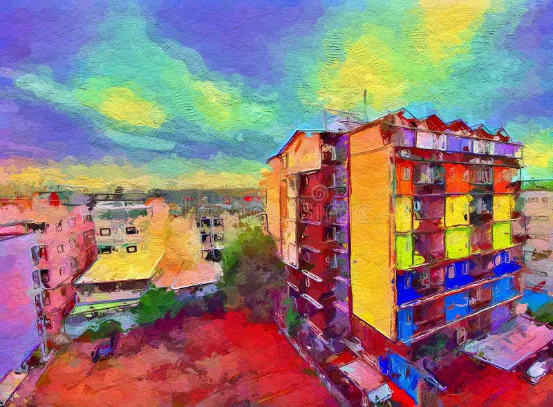 Color of Cityscape Background Stock Illustration - Illustration of ...