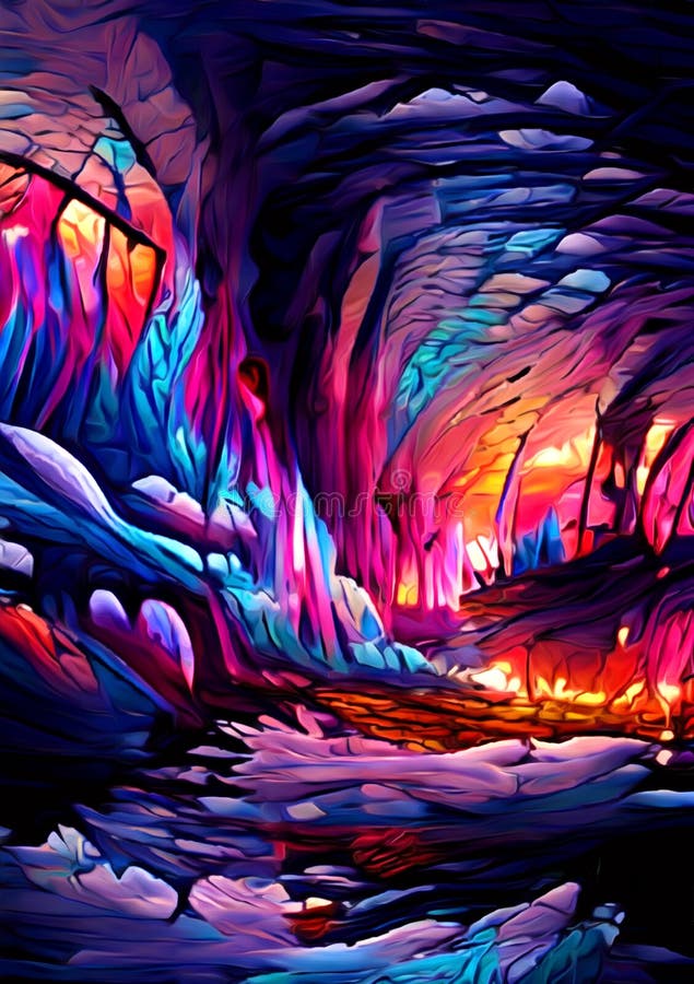 Colorful Cave Crystals, Mystic Gemstone, Witchcraft Wallpaper AI ...