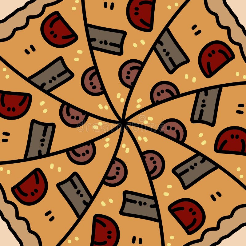 Color of Pattern with Pizza Stock Illustration - Illustration of print ...
