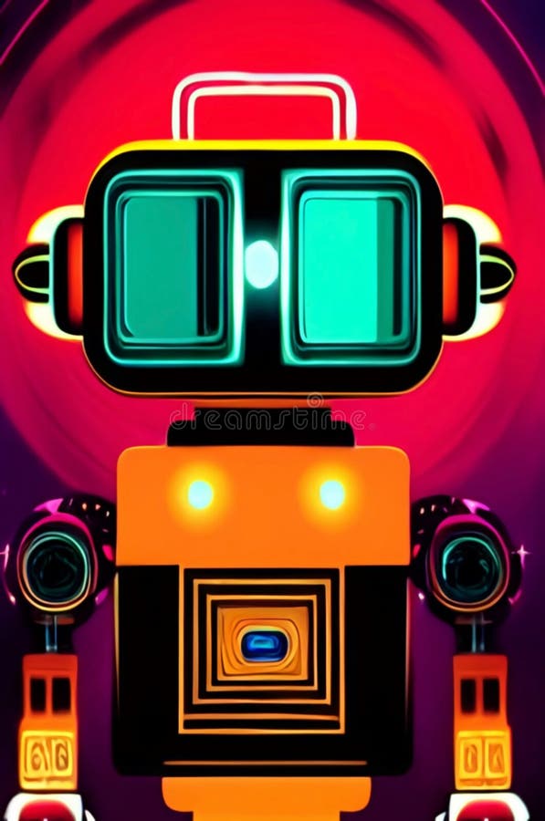 Color of robot cartoon stock illustration. Illustration of cyborg ...