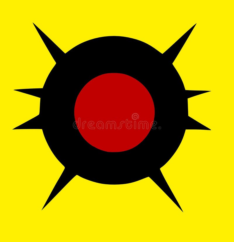 Art Color of Thorn Ball Shape on Yellow Background Stock Illustration ...