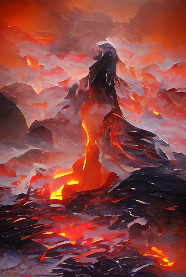 Color of Volcano Eruption Background Stock Illustration - Illustration ...