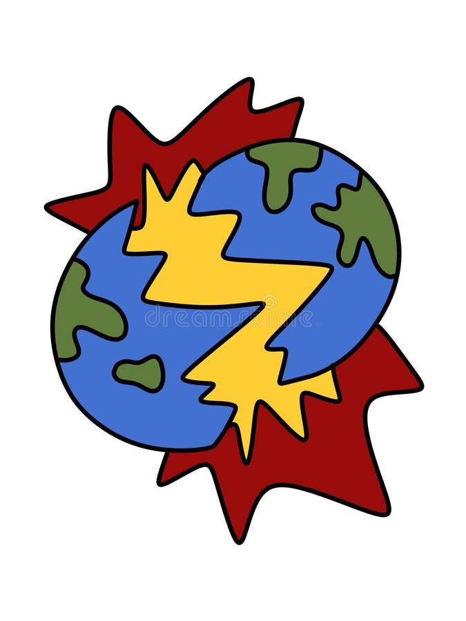 Color of World Explodes Cartoon Stock Illustration - Illustration of ...