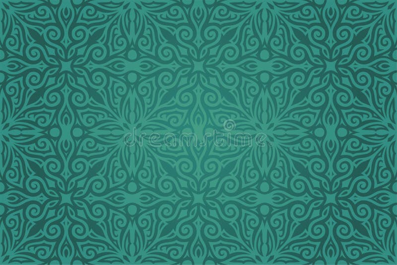 Green Tribal Geometric Seamless Pattern Stock Vector - Illustration of ...