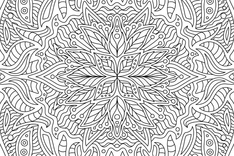 Coloring Book Page with Linear Abstract Pattern Stock Vector ...